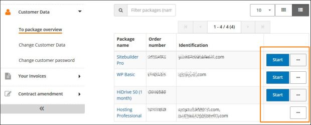 The STRATO Customer login