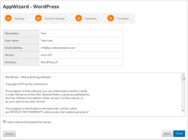 This is how easy it is to install Wordpress with the STRATO App Wizard
