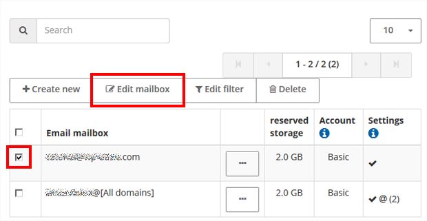 Configuration possibilities in email management